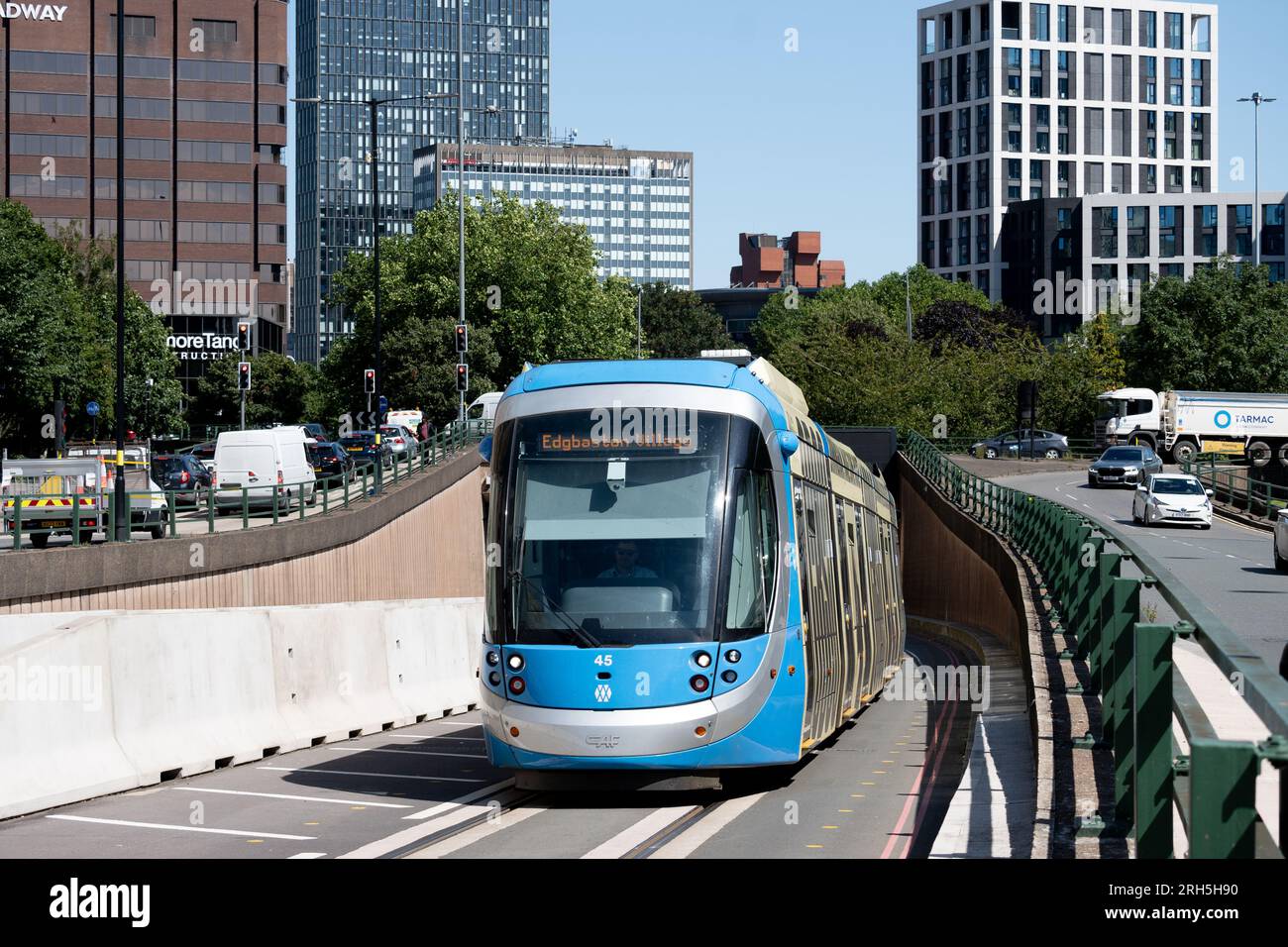 West Midlands Metro tram at Five Ways, Birmingham, UK Stock Photo - Alamy