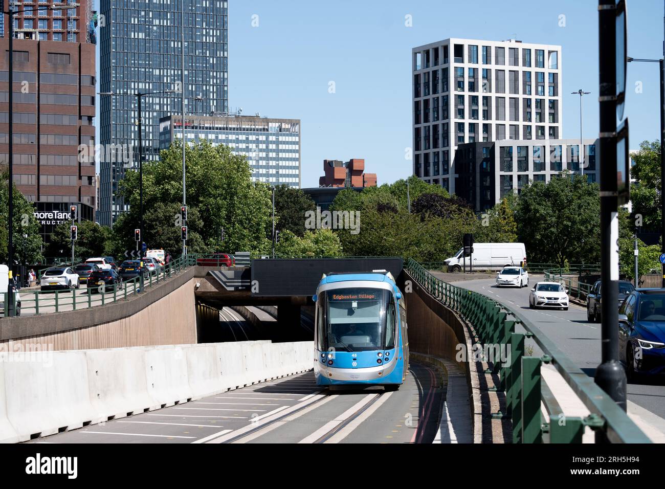West Midlands Metro tram at Five Ways, Birmingham, UK Stock Photo - Alamy