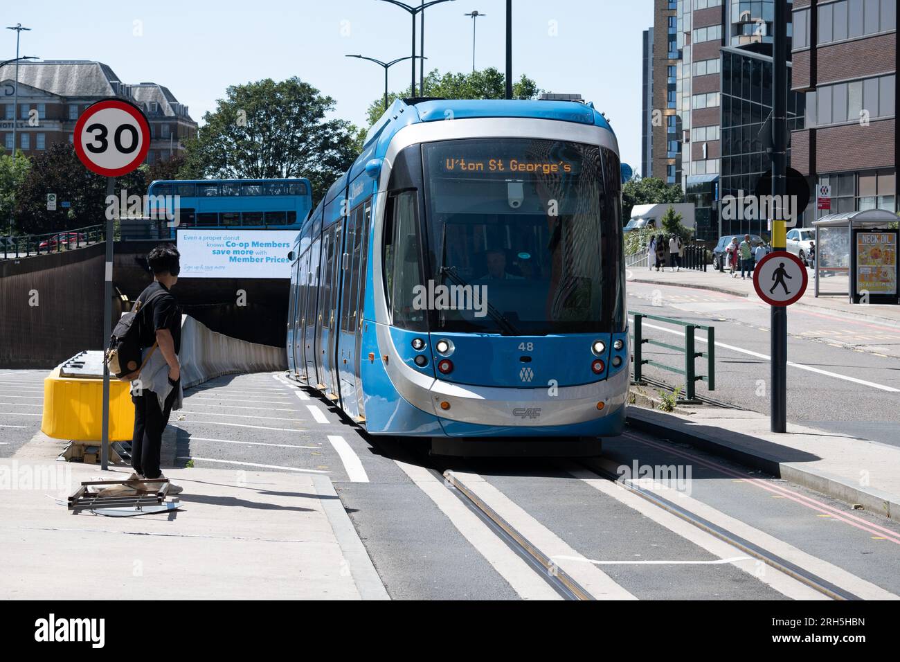 West Midlands Metro tram at Five Ways, Birmingham, UK Stock Photo - Alamy