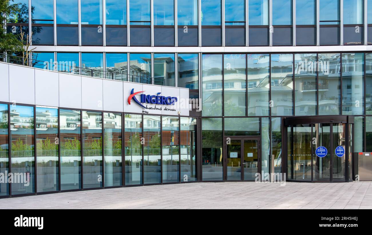 Facade of the headquarters of Ingérop, a French group specializing in ...