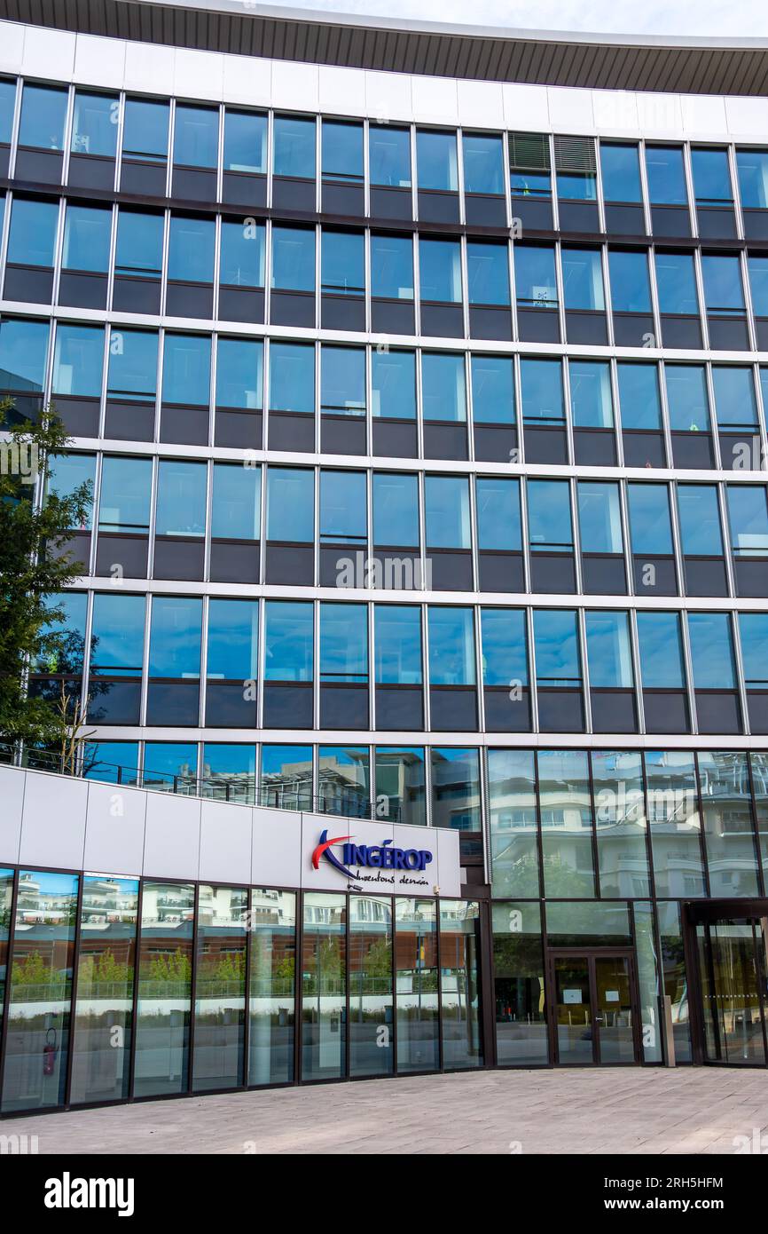 Facade of the headquarters of Ingérop, a French group specializing in ...