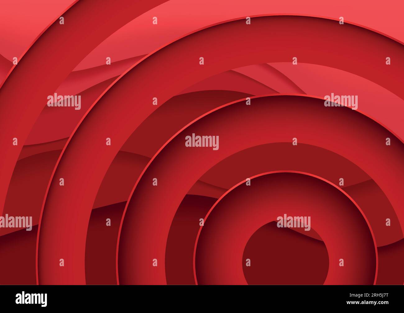 Red Abstract Background with Circular Layered Effect Stock Vector Image ...