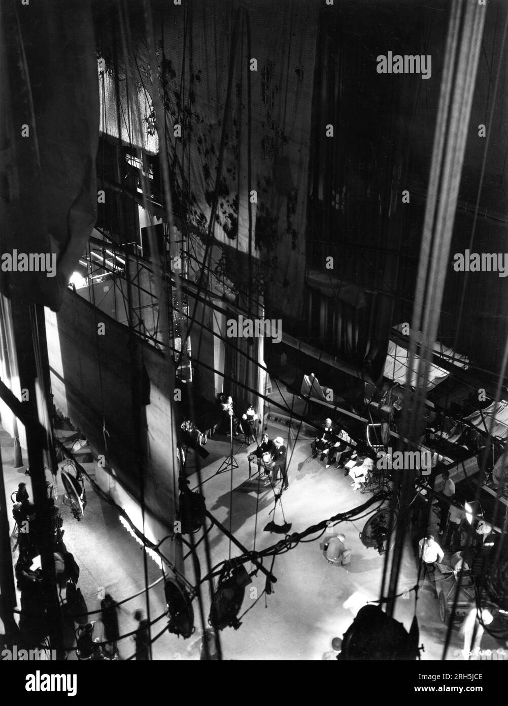 On set candid from above during filming of rehearsal / audition ...