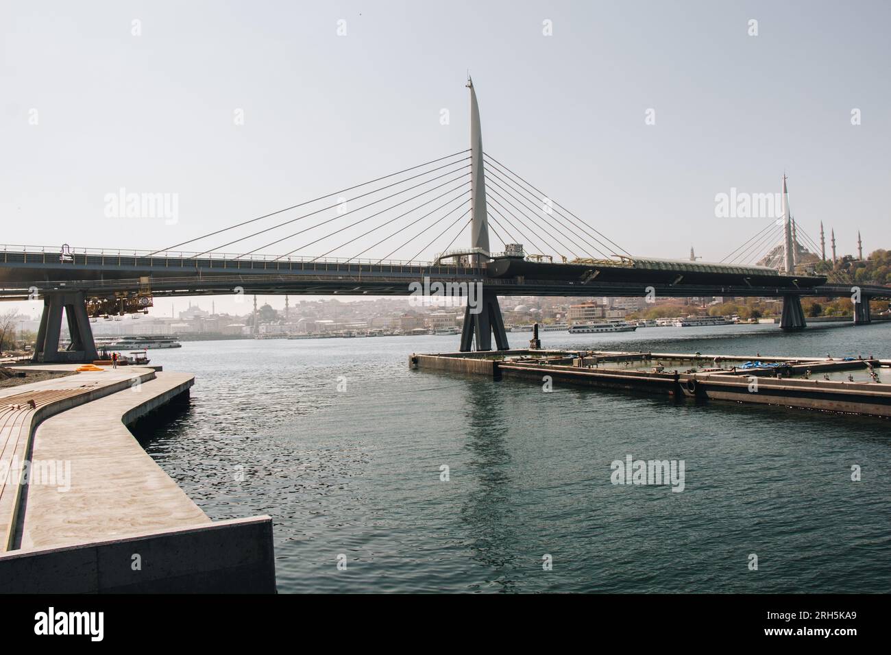Halic metro bridge in Golden Horn on display Stock Photo - Alamy