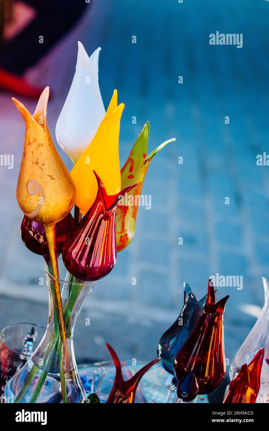 Tulip shaped handcrafts in the bazaar Stock Photo - Alamy
