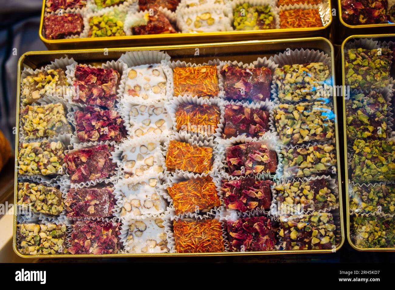 Traditional turkish delight lokum candy Stock Photo - Alamy