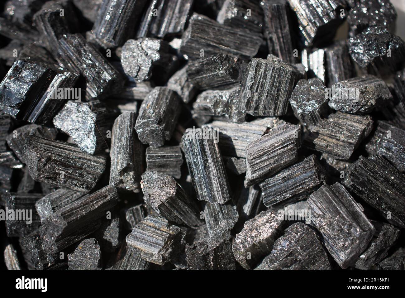 Raw crystal of black Tourmaline (Schorl) gemstone Stock Photo - Alamy
