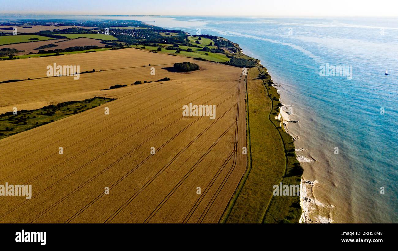 Aerial View looking East from St Margret's Free Down, along the Cliff ...