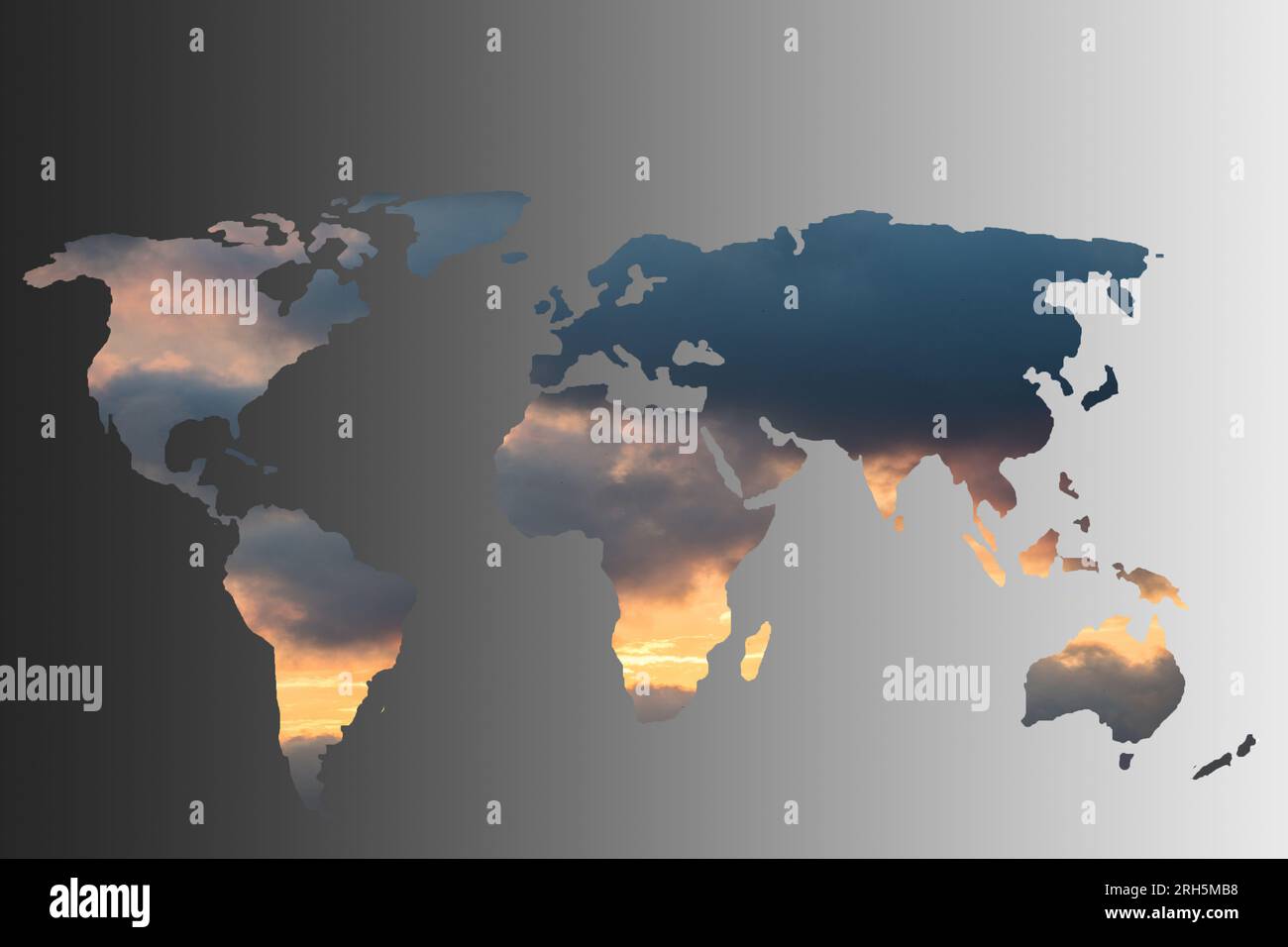 world map with gray background Stock Photo - Alamy
