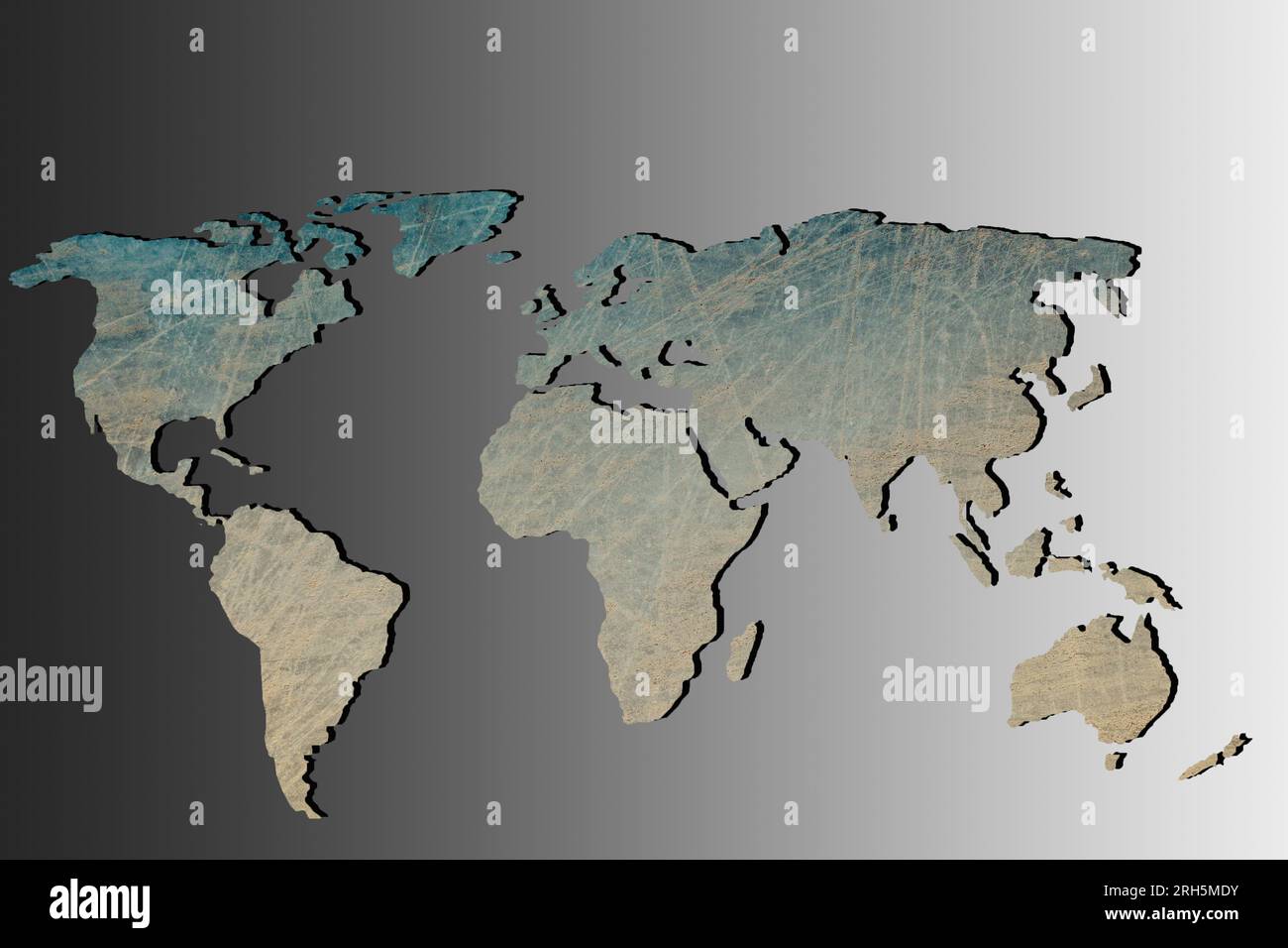 Roughly outlined world map with wall background Stock Photo - Alamy