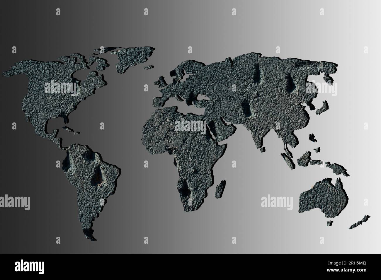 Roughly outlined world map with wall background Stock Photo - Alamy