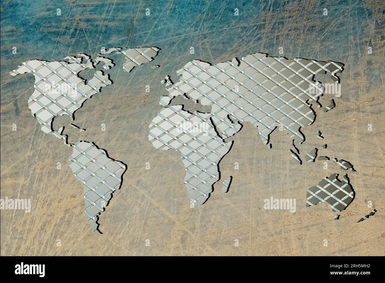 Roughly sketched out world map with patterns Stock Photo - Alamy