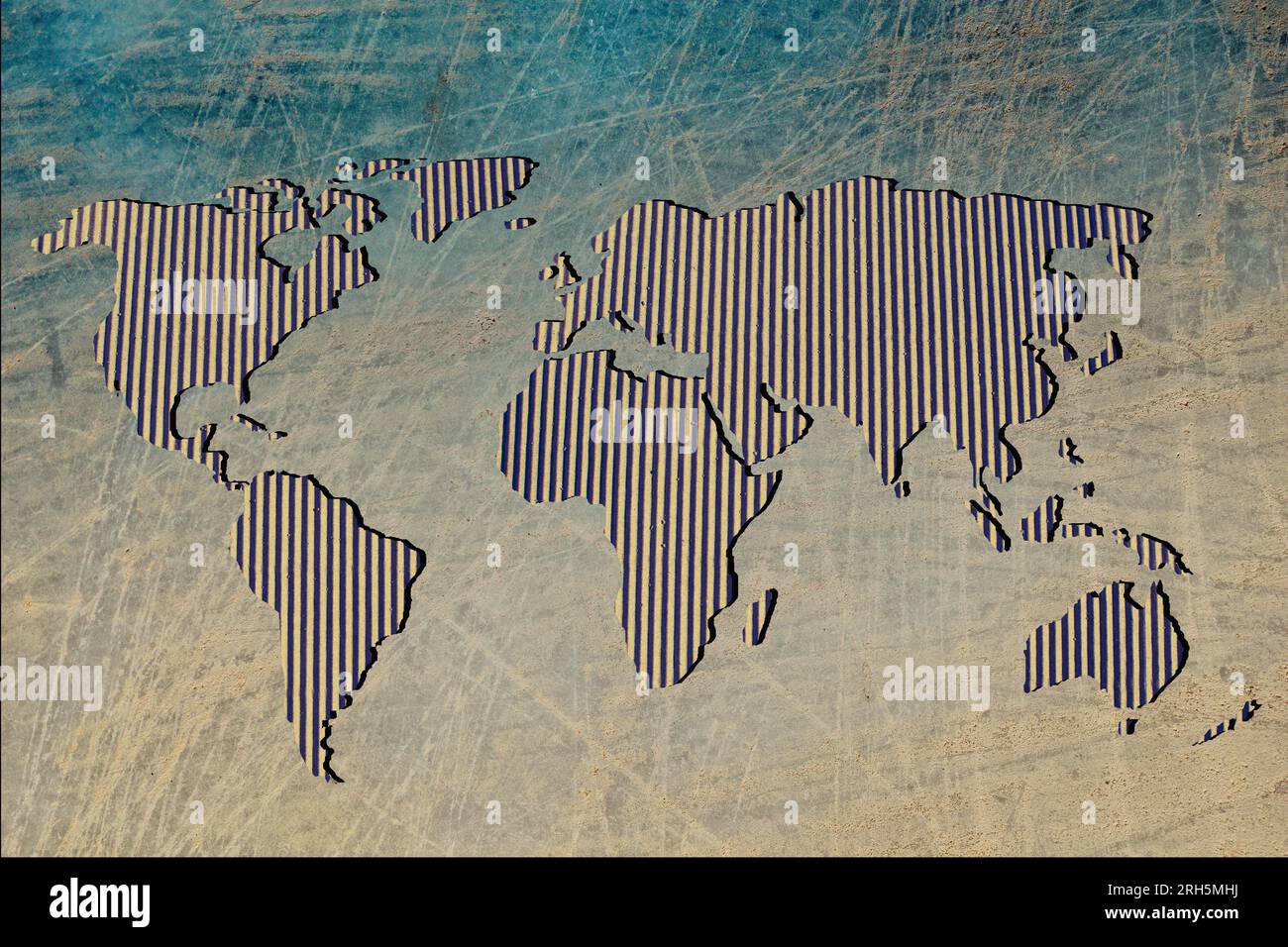 Roughly sketched out world map with patterns Stock Photo - Alamy