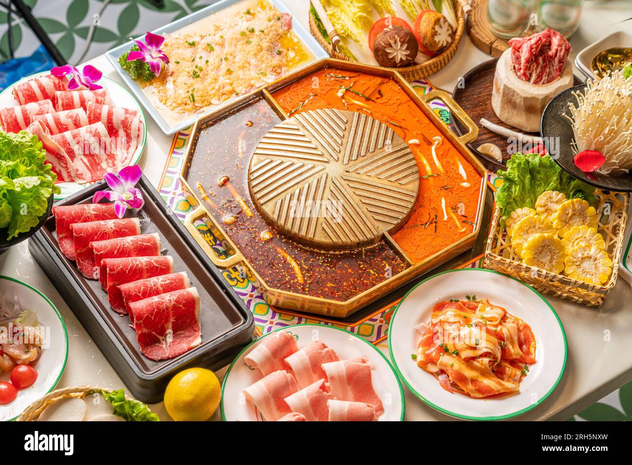 traditional hot pot combo, sweet garlic, and beef slices. It’s very ...
