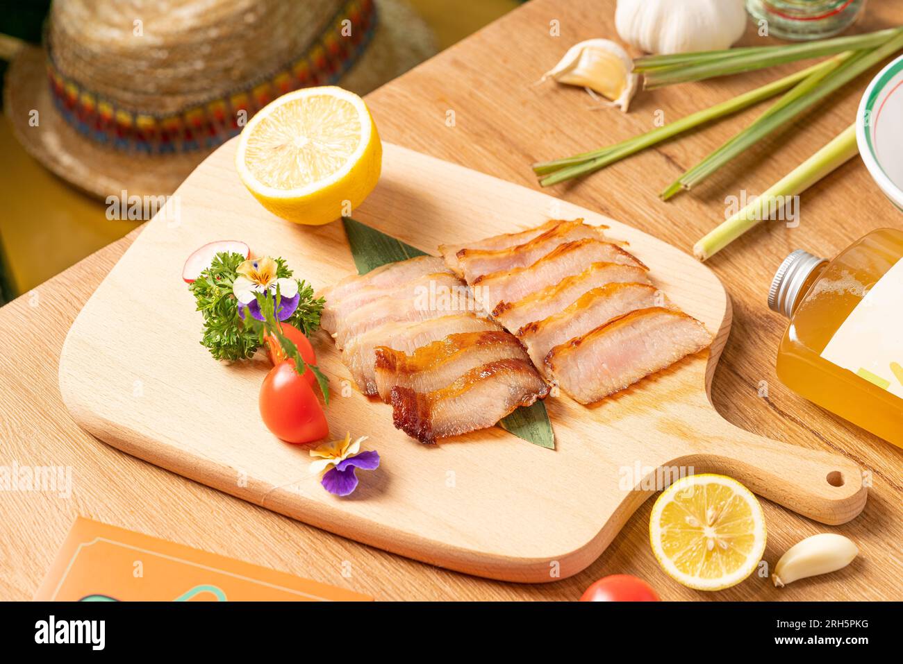 Grilled Pork Neck， thai style Stock Photo - Alamy