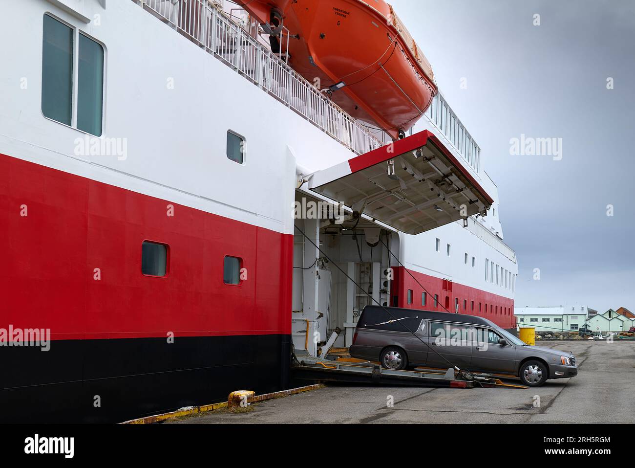 A Funeral Hearse Delivering A Coffin (Casket) To The Norwegian ...