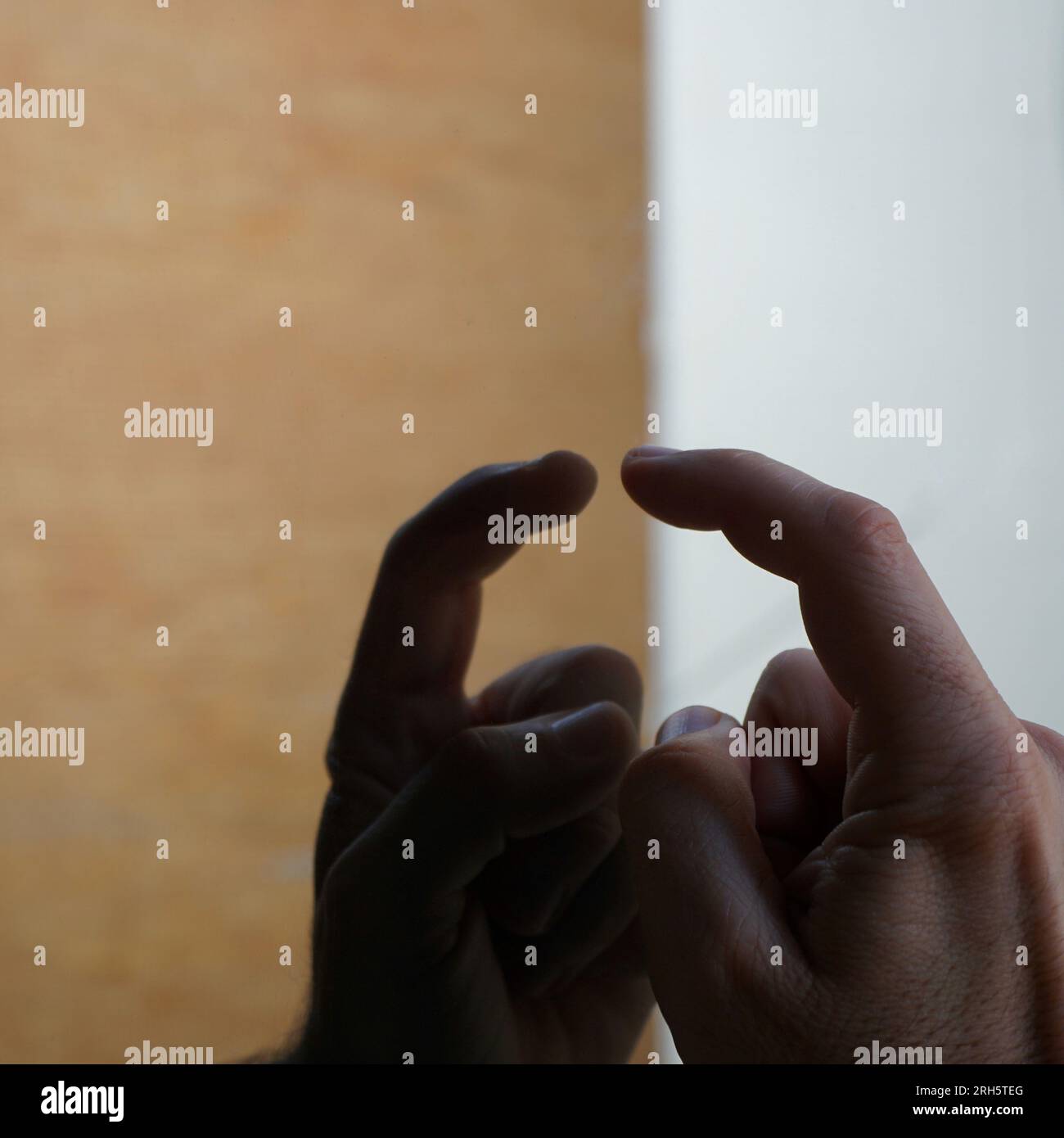 index finger pointing at digital screen to turn on the screen Stock ...