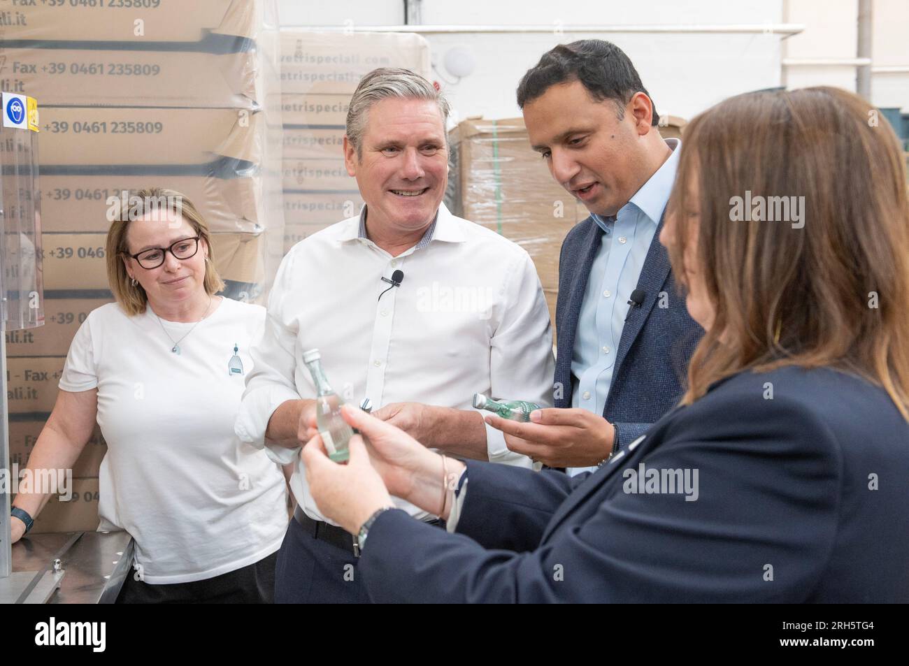 (Second left - right) Labour leader Sir Keir Starmer, Scottish Labour ...
