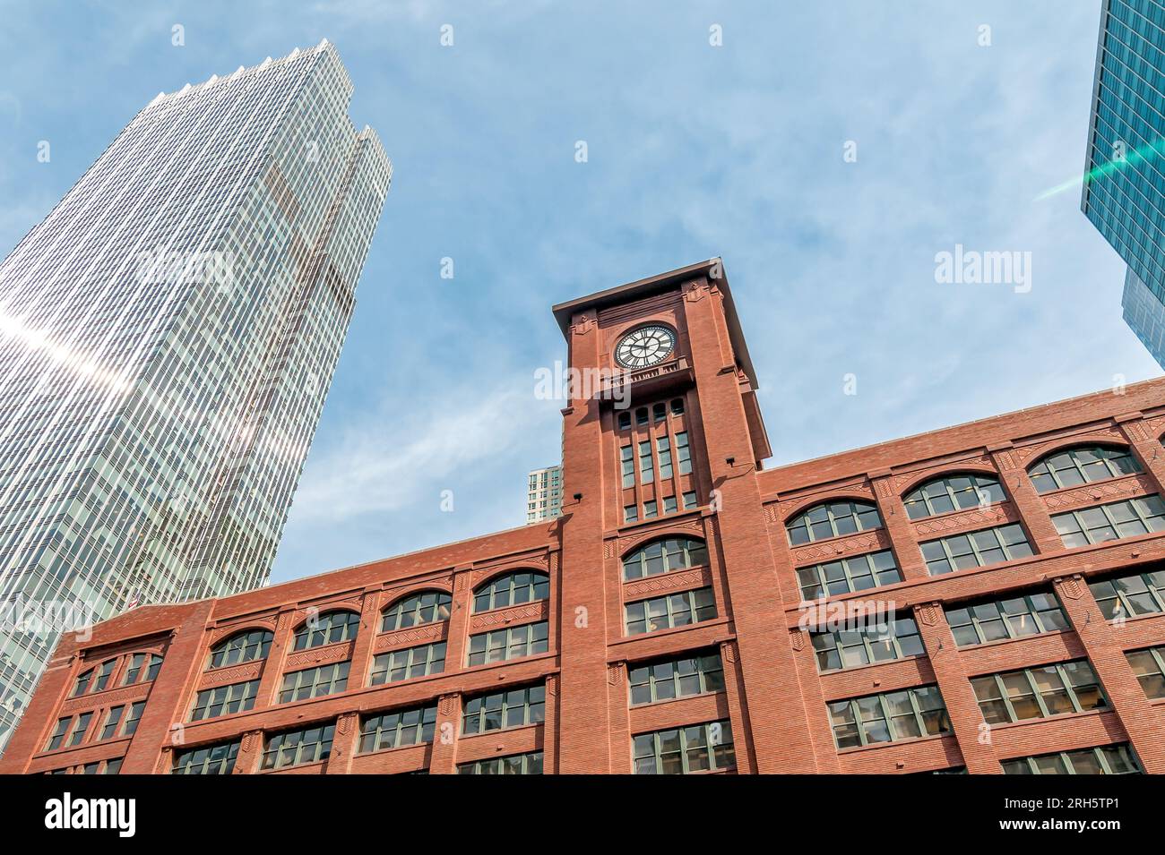 View of the tower of Reid Murdoch Building with the clock in Chicago ...