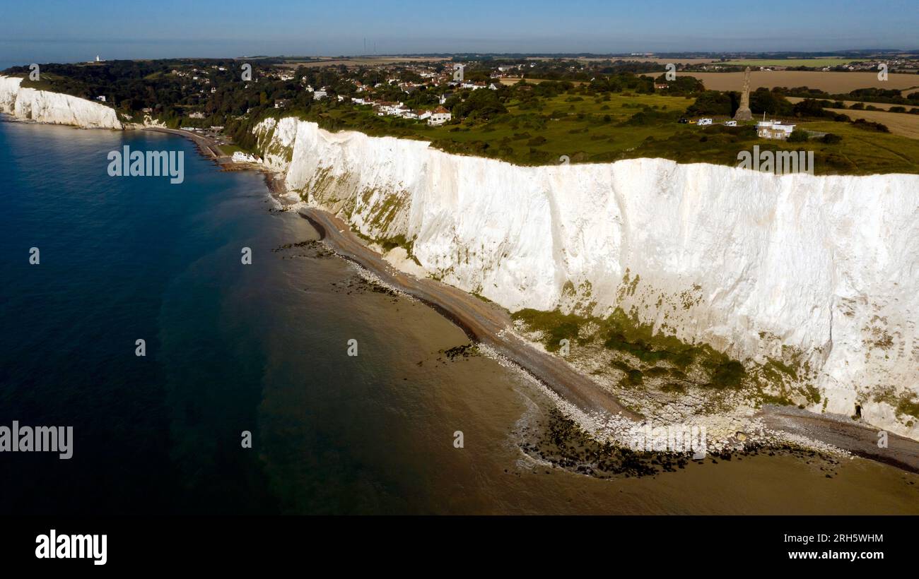 Aerial image looking towards St Margret's Bay, with the Port of Dover ...