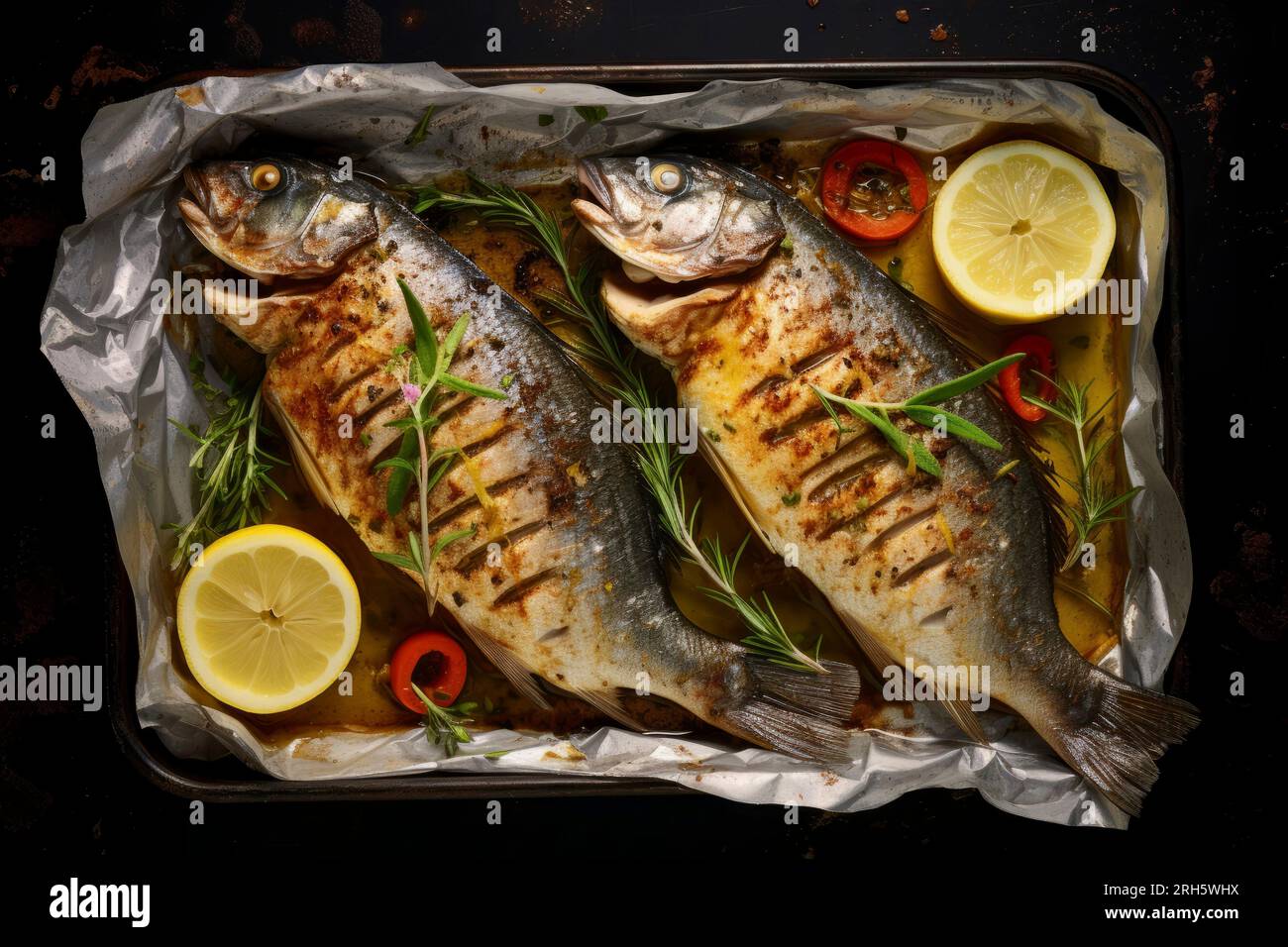 Perfectly grilled fish showcasing its delicious golden texture and ...