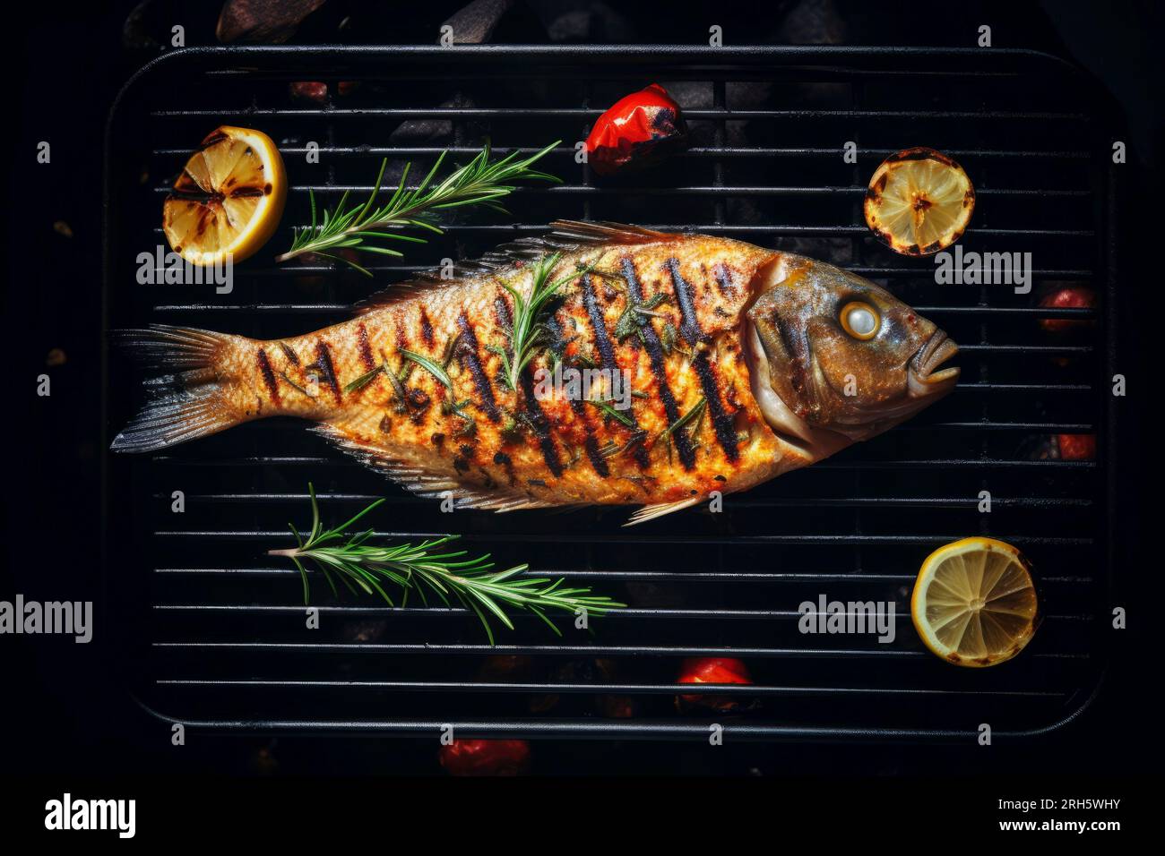 Perfectly grilled fish showcasing its delicious golden texture and ...