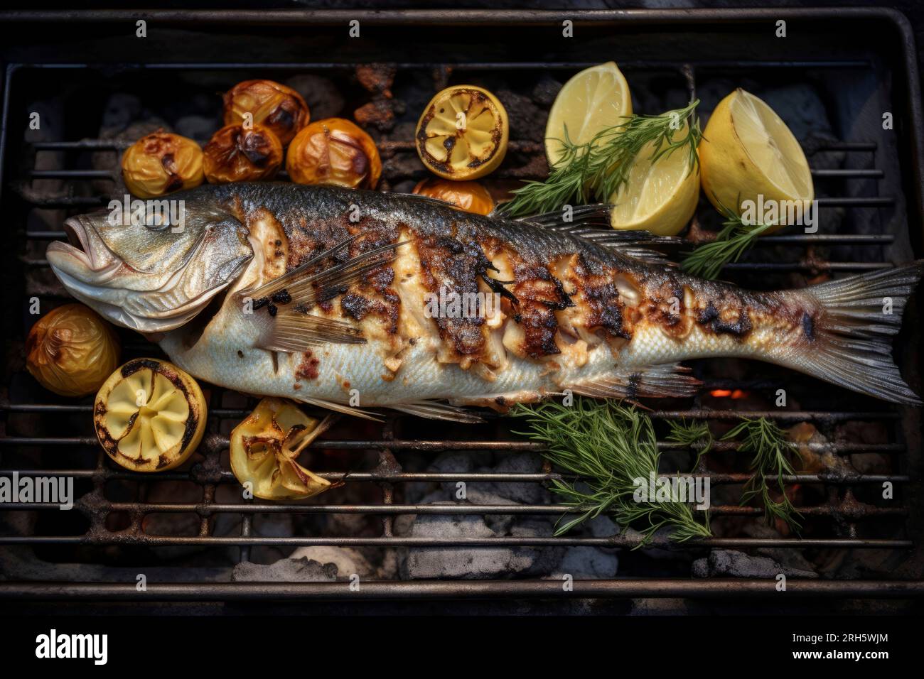 Perfectly grilled fish showcasing its delicious golden texture and ...