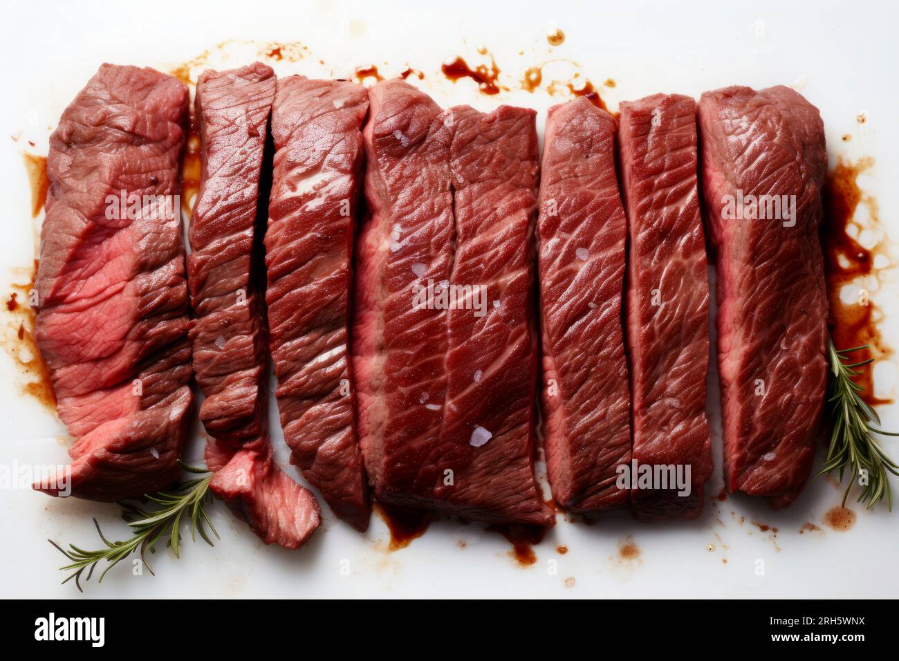 Exquisite and juicy grilled meat showcased against a pristine white ...
