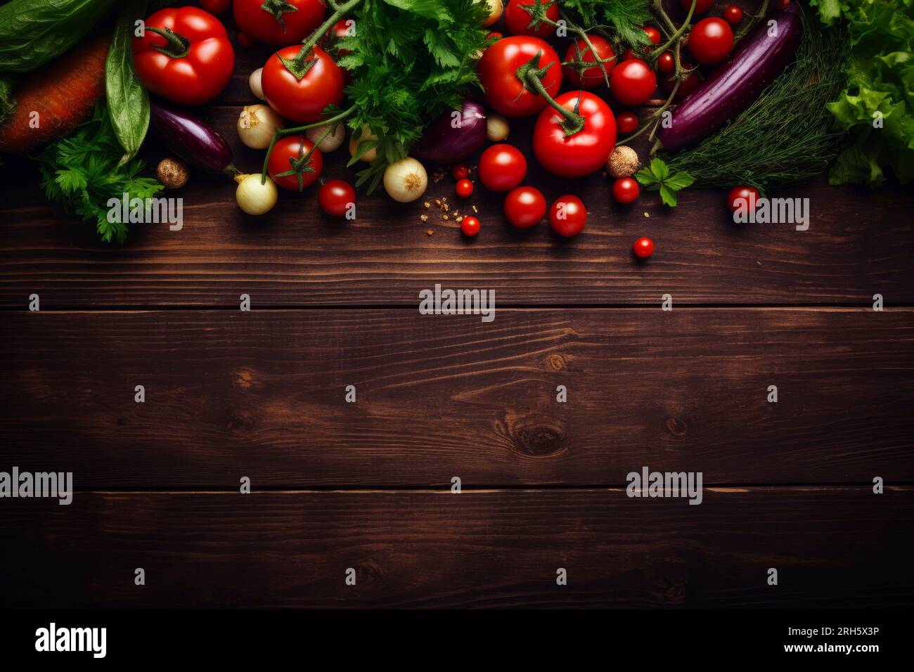 An overhead shot capturing a diverse selection of healthy foods ...