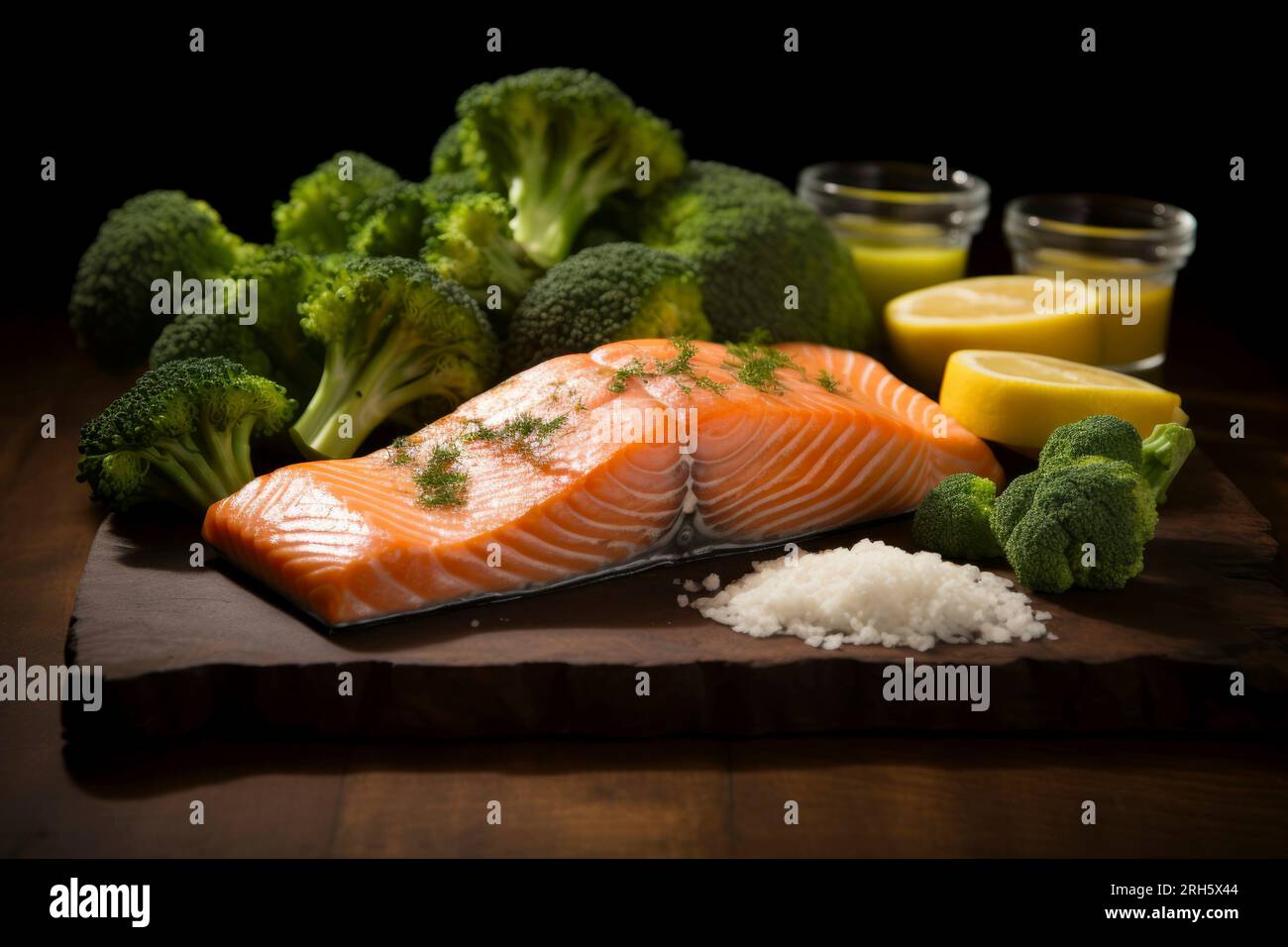 A diverse composition of nutritious food items elegantly presented in a ...