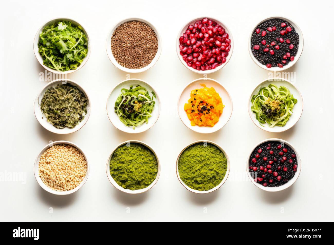 A diverse composition of nutritious food items elegantly presented in a ...