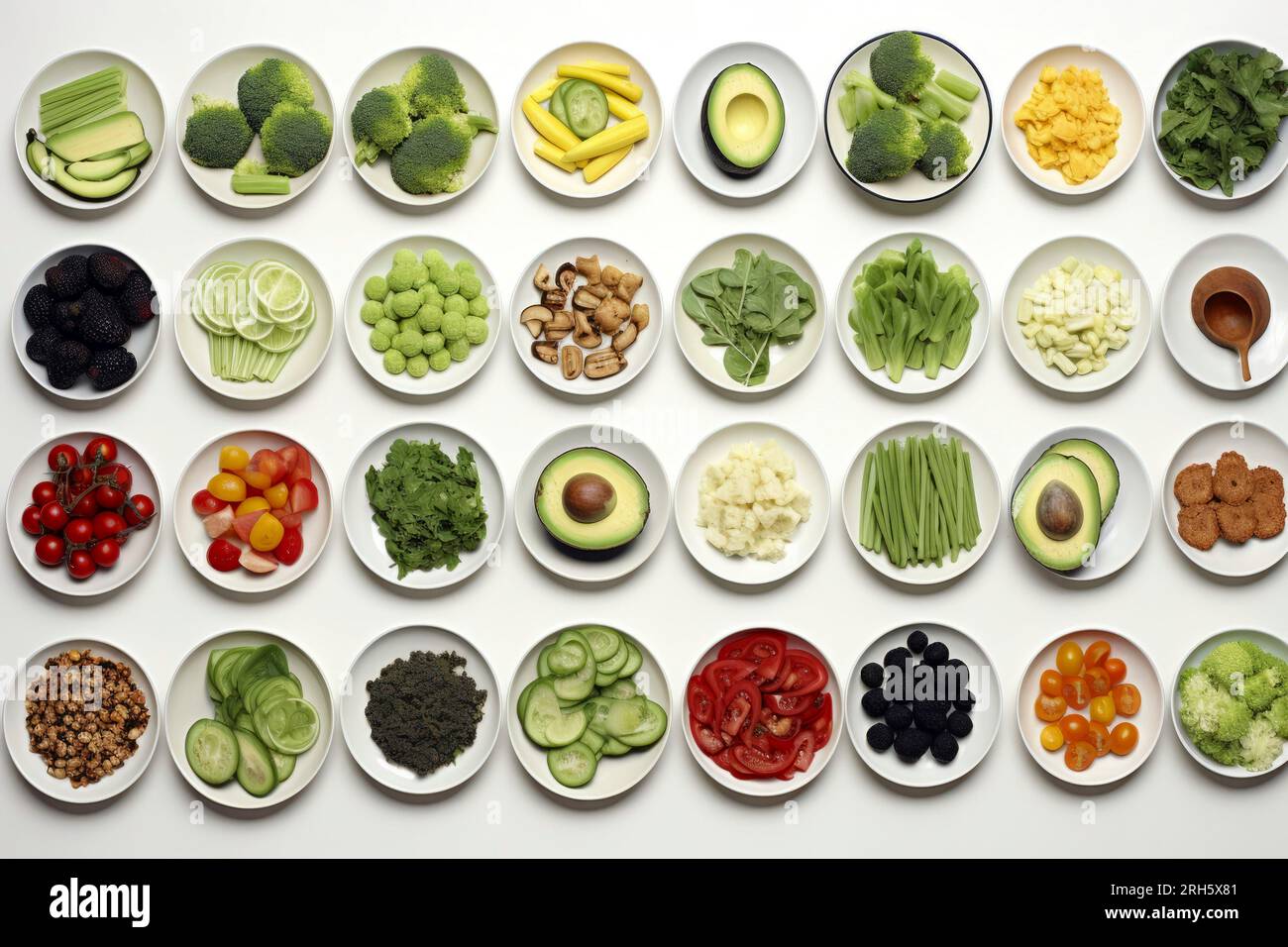 A diverse composition of nutritious food items elegantly presented in a ...