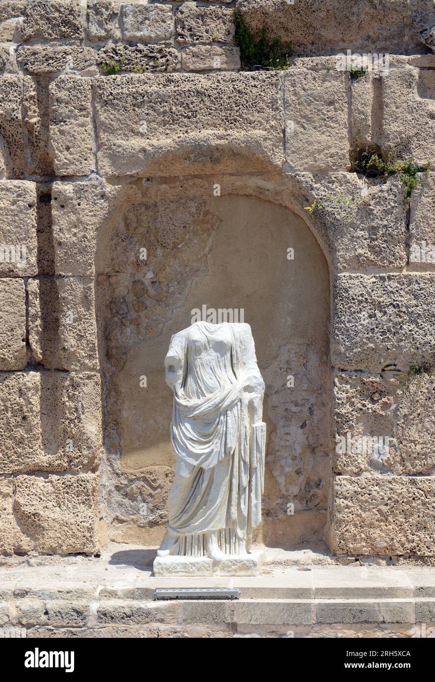 Roman ruins in the excavated ancient town of Caesarea in Israel Stock ...