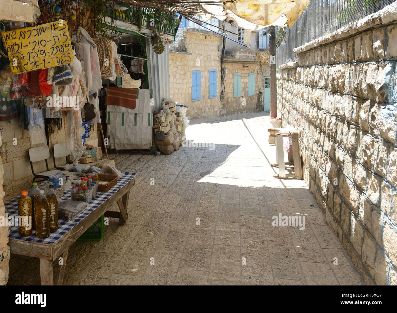 Olives and Olive oil vendor in the village of Peki'in in the Upper ...