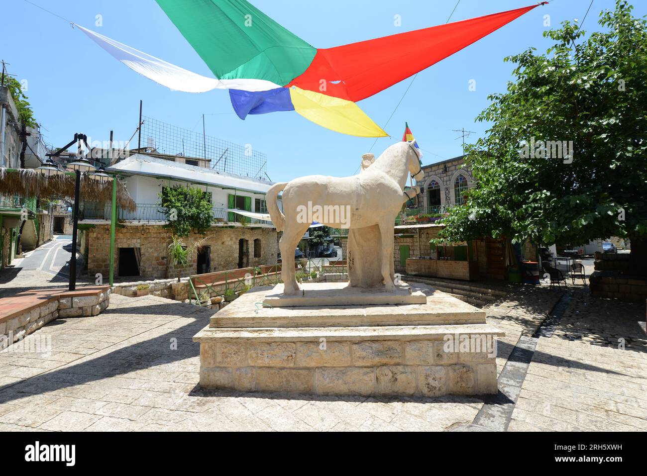 The Spring square in Peki'in in the Upper Galilee region in northern ...