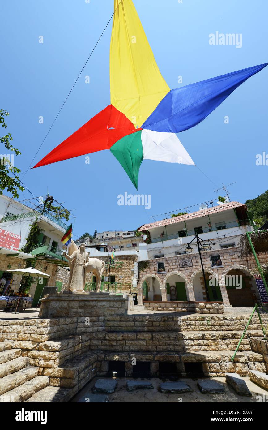 The Spring square in Peki'in in the Upper Galilee region in northern ...