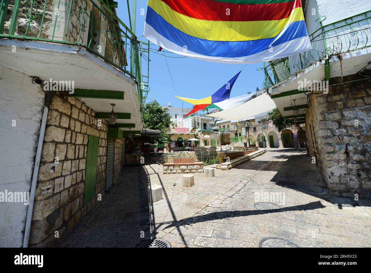 Walking through the old village of Peki'in in the Upper Galilee region ...