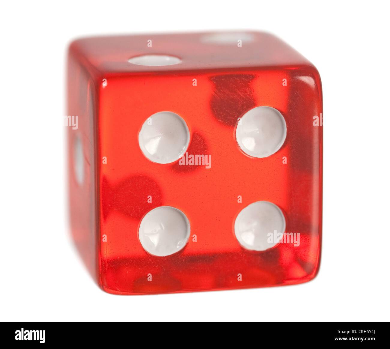 A single red dice on white Stock Photo - Alamy