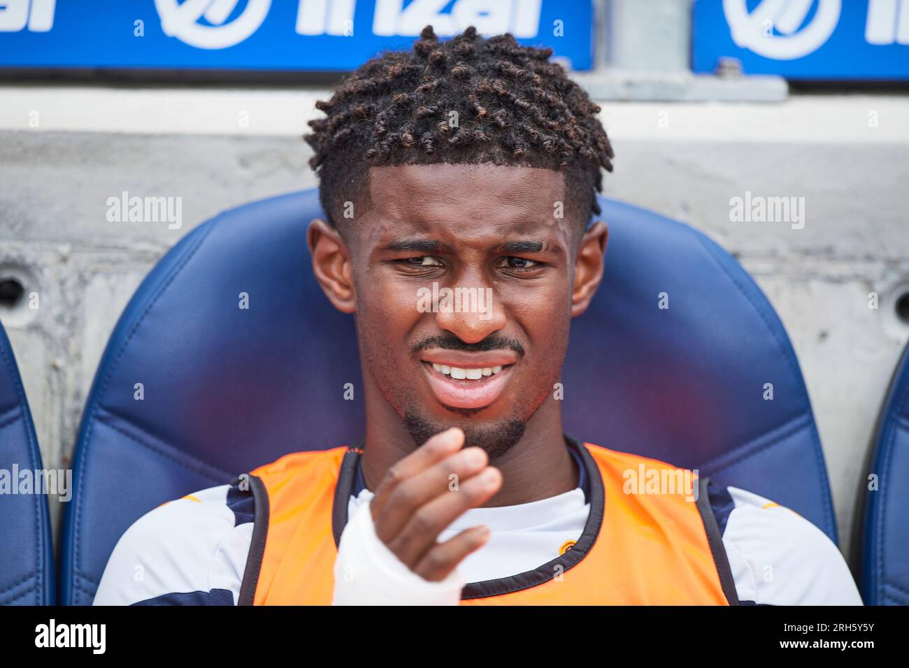 Mohamed Ali-Cho of Real Sociedad in action during the La Liga EA Sports ...