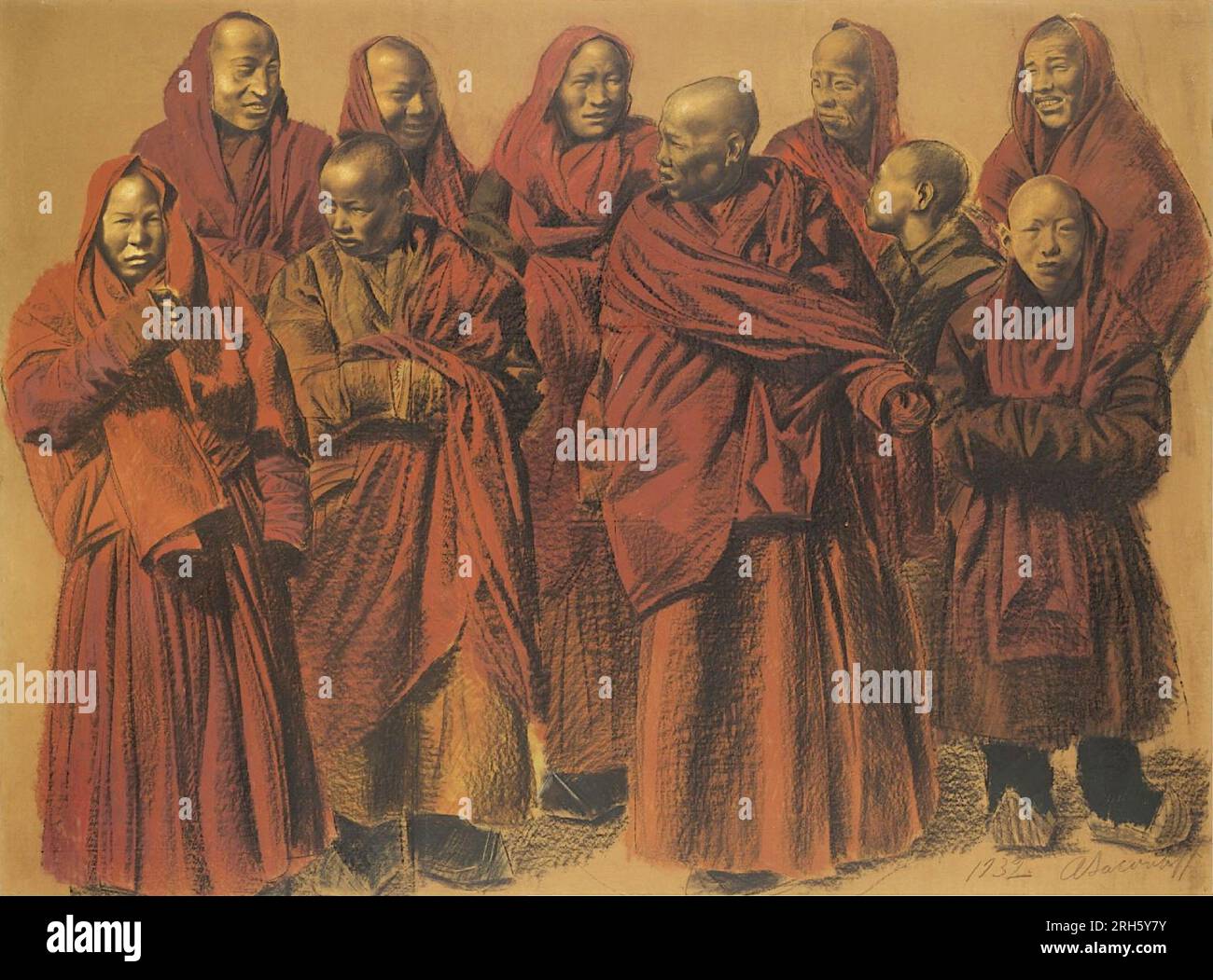 Alexander Yakovlev - Group of Lamas - 1932 Stock Photo - Alamy