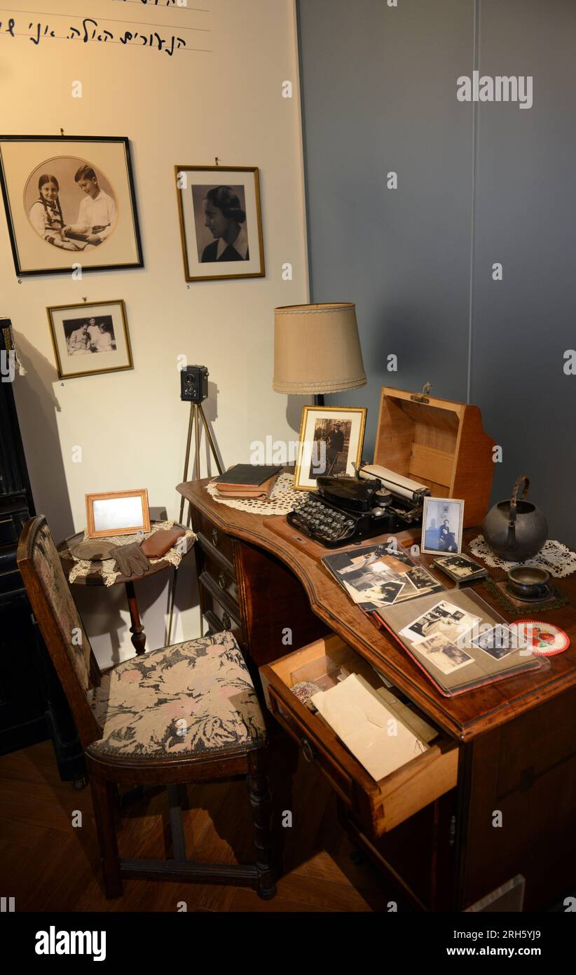 Exhibits at the Hannah Senesh House and museum in Kibbutz Sdot Yam ...