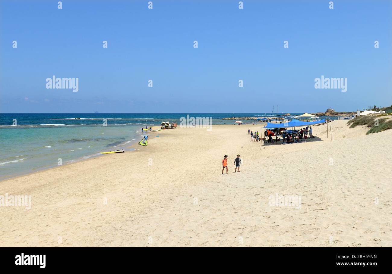 The beautiful beach in Kibbutz Sdot Yam, Israel Stock Photo - Alamy