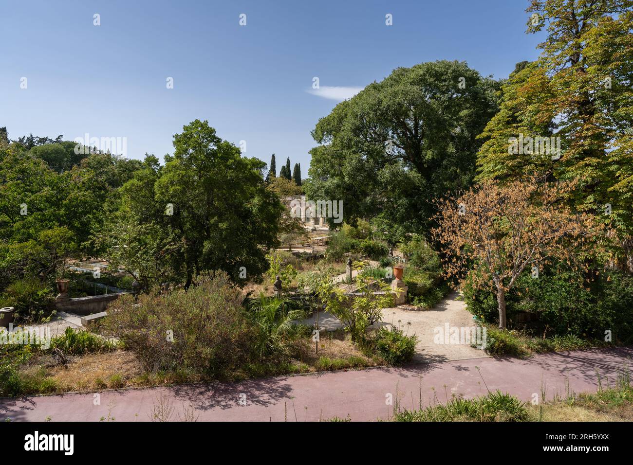 Scenic landscape view of historic botanical garden aka Jardin des ...
