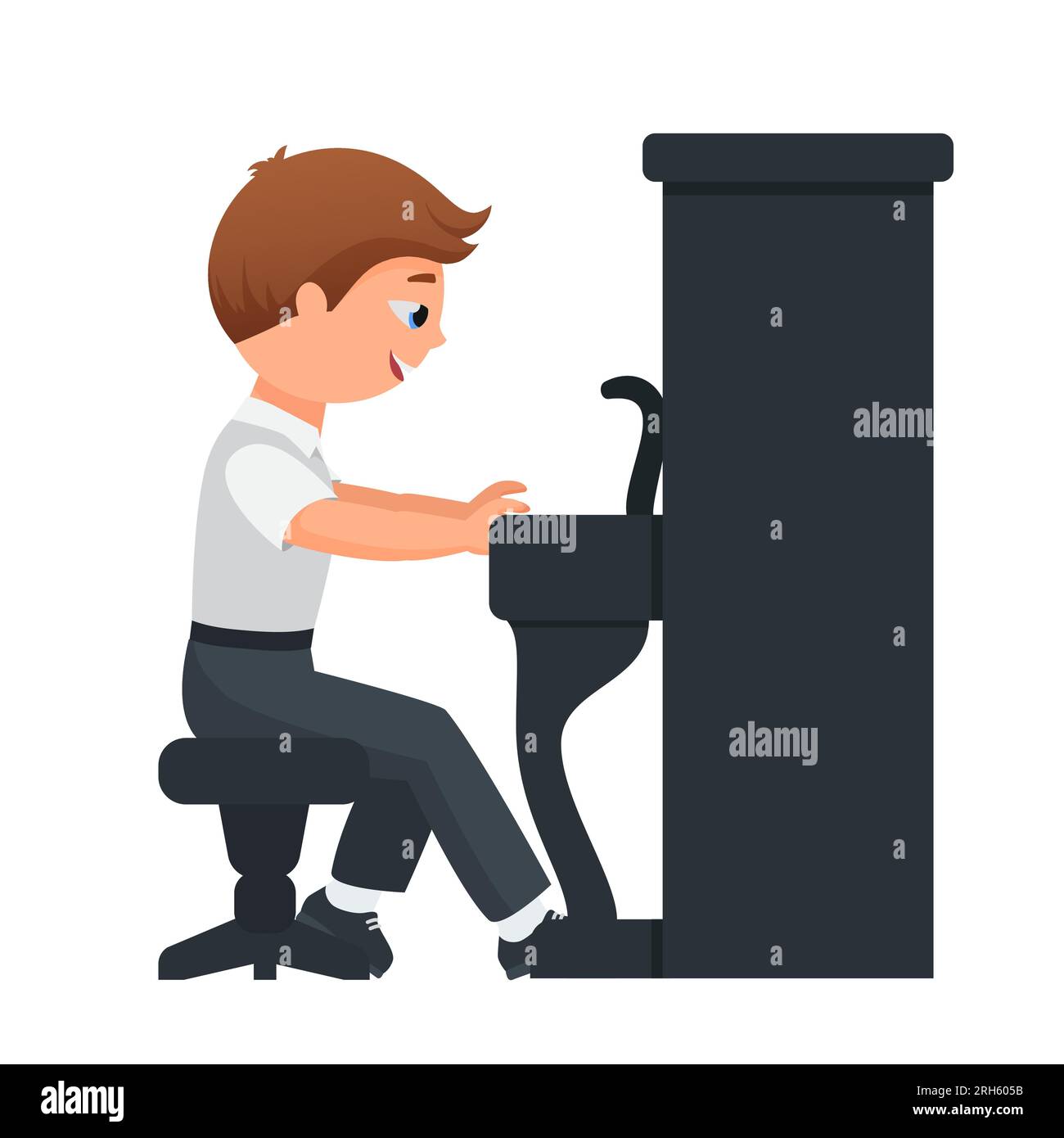 Little boy playing piano. School concert artist, musical children ...