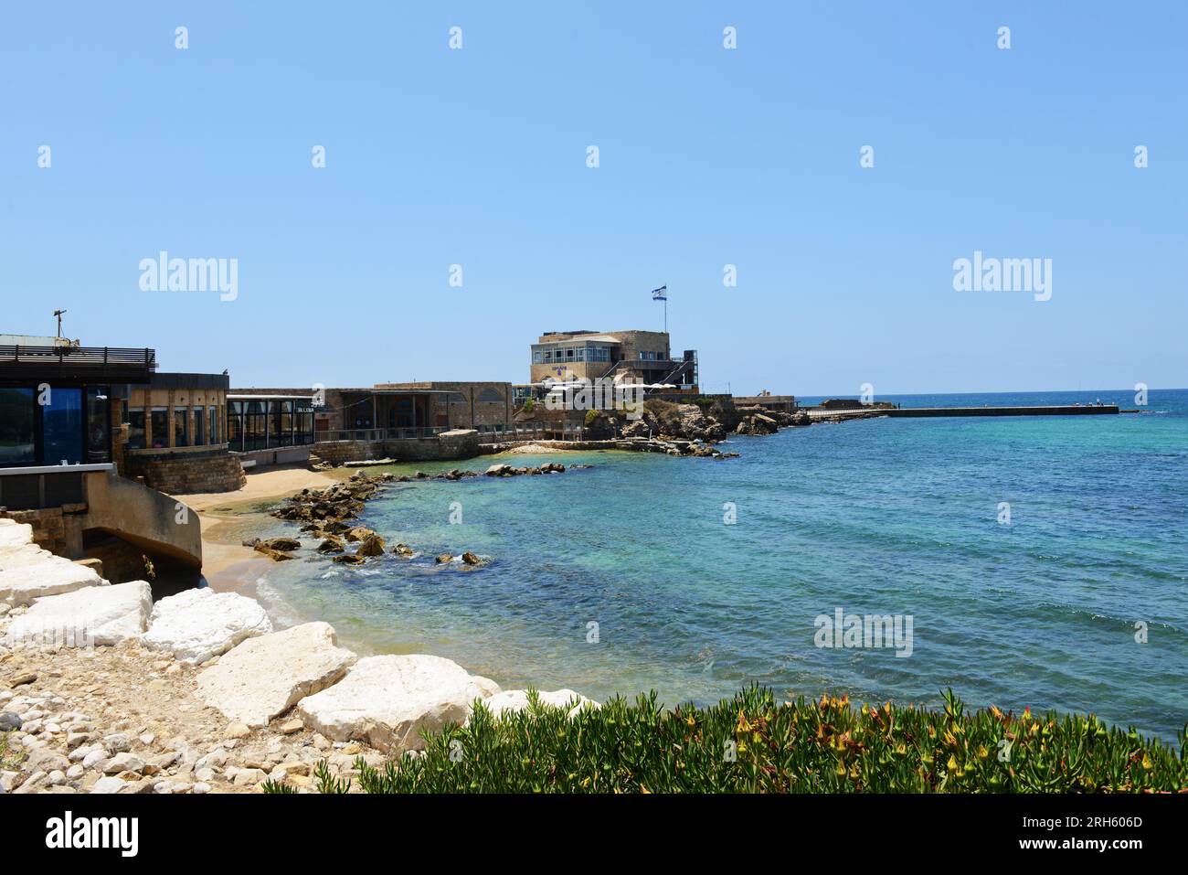 The picturesque Caesarea Harbor in Caesarea, Israel Stock Photo - Alamy