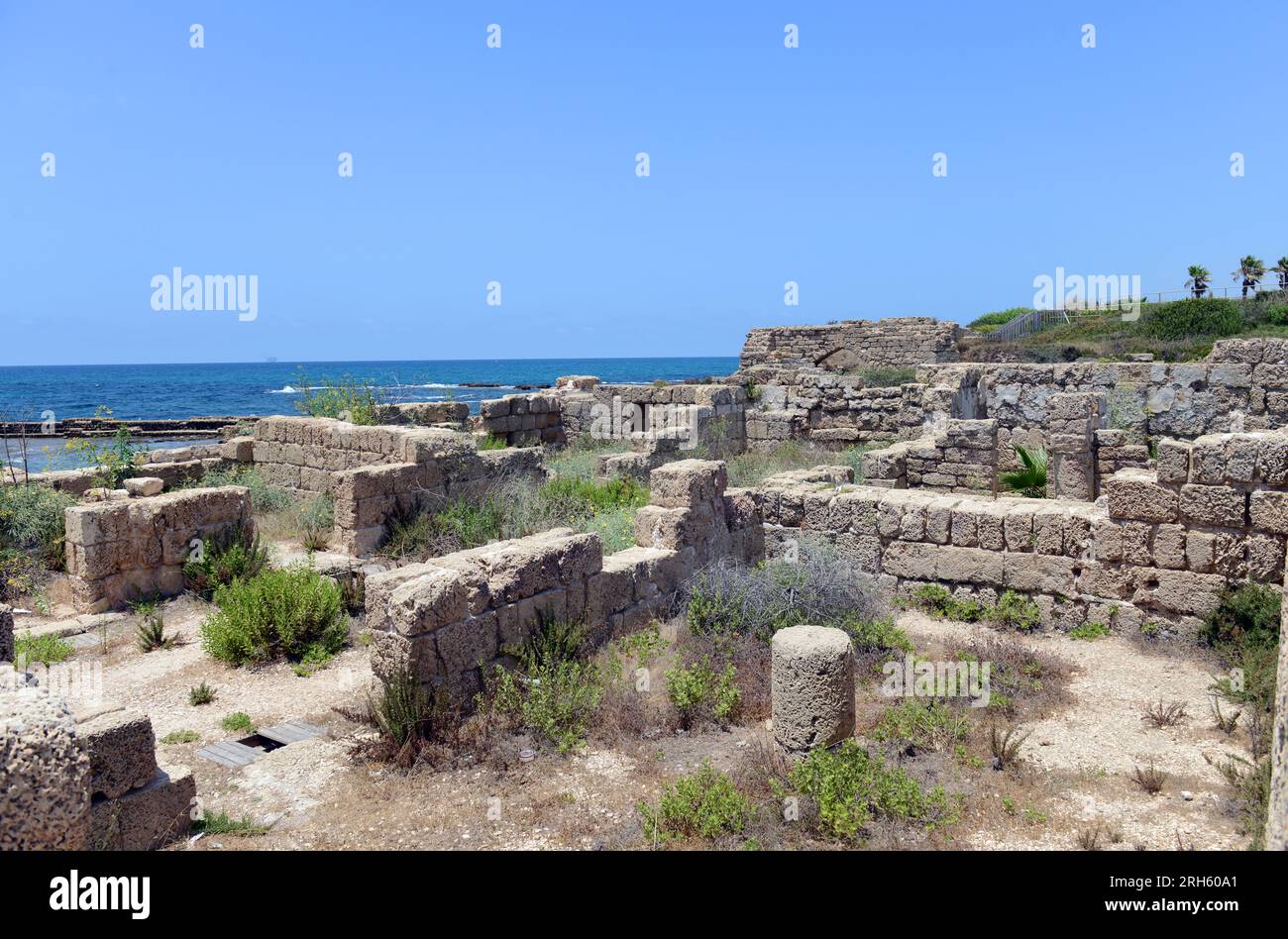 Ruins of the ancient Caesarea harbour in Israel Stock Photo - Alamy