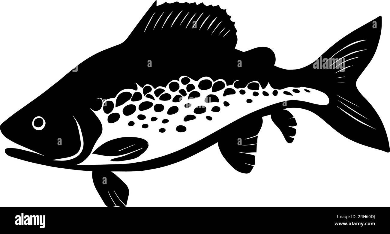 Trout fish silhouette symbol. Vector illustration Stock Vector Image ...