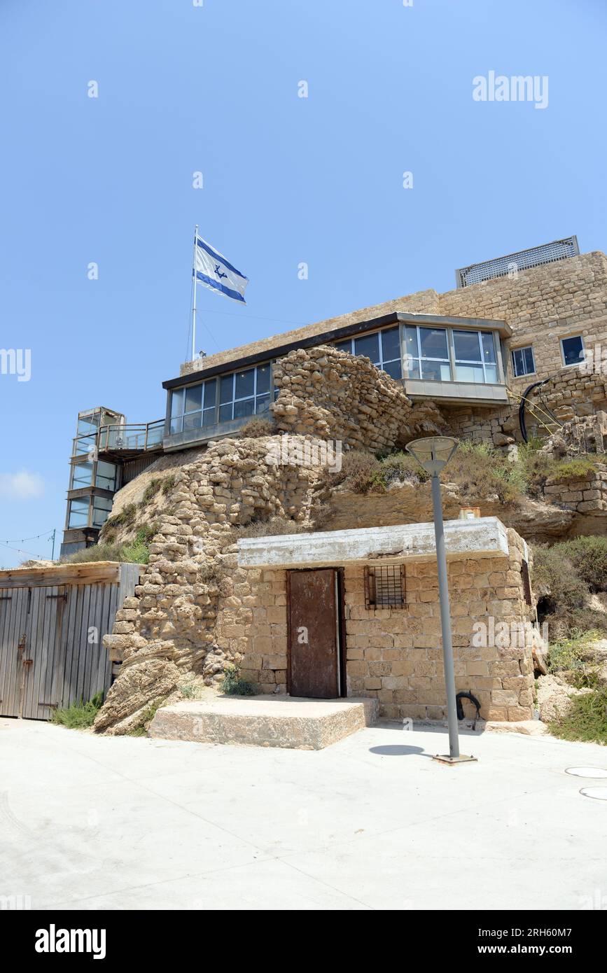 The old harbour fort in Caesarea, Israel Stock Photo - Alamy