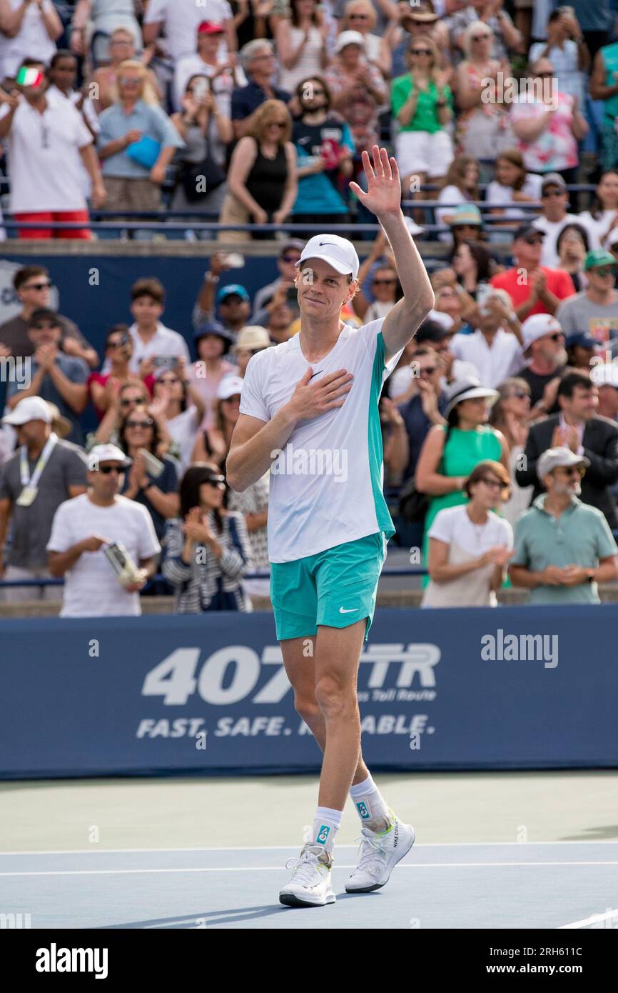TORONTO, OT - 13.08.2023: ATP MASTERS 1000 NATIONAL BANK OPEN - Italian Jannik Sinner faces ...