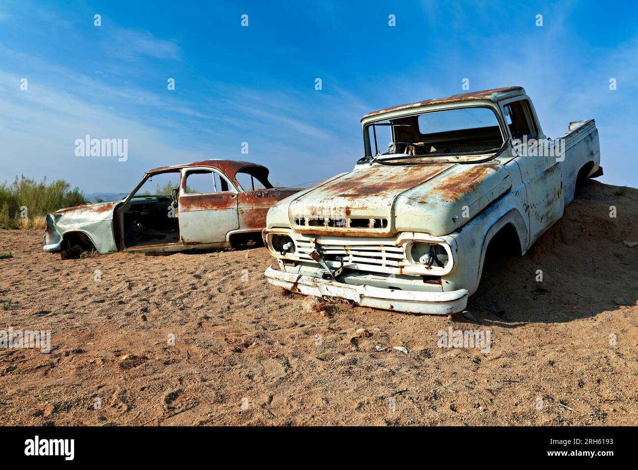 Namibia. Classic car wreck decaying in the desert Stock Photo - Alamy